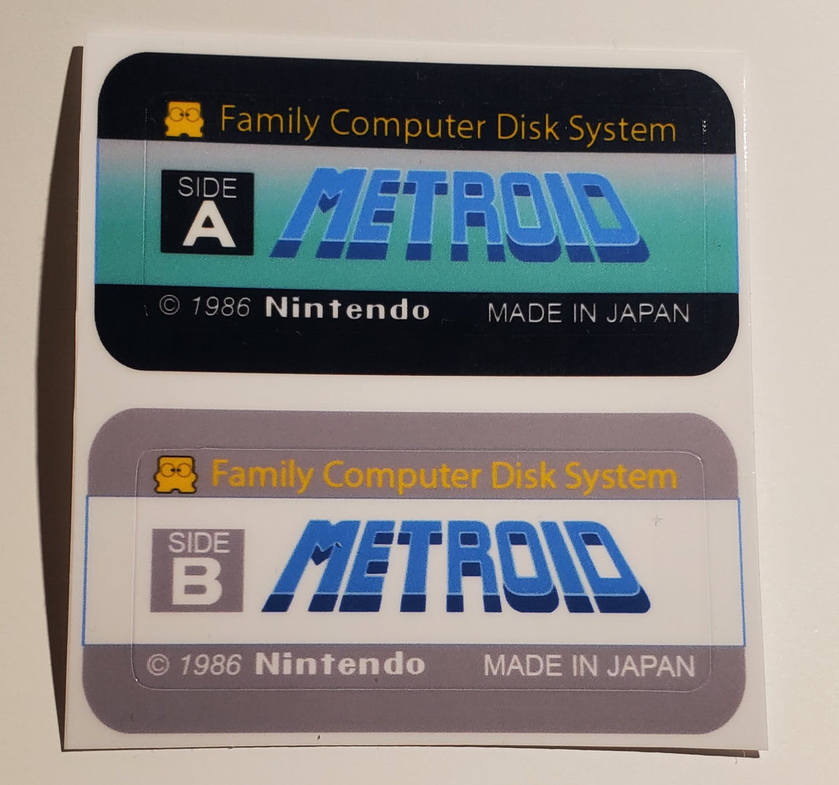 Famicom disk system Metroid English replacement labels (no game includ ...